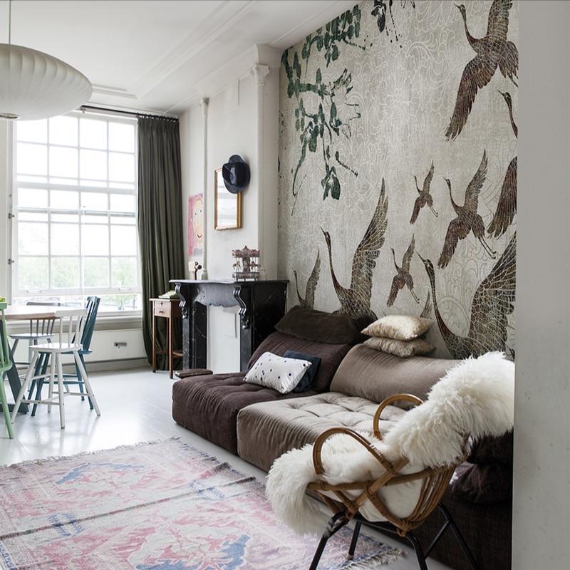 Flight Effect in Charcoal - Violet SAMPLE | eurowalls – eurowalls™